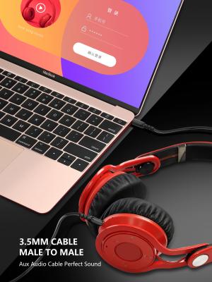 Cina 3.5mm Male To Male Stereo Aux Cord 3ft 1m Tangle Free Compatible With Headphone Phone 2018 in vendita