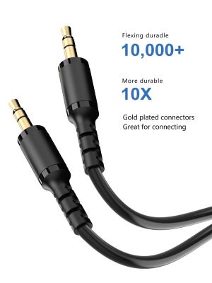 Cina 3.5mm Male To Male Stereo Aux Cord 3ft 1m Tangle Free Compatible With Headphone Phone 2018 in vendita