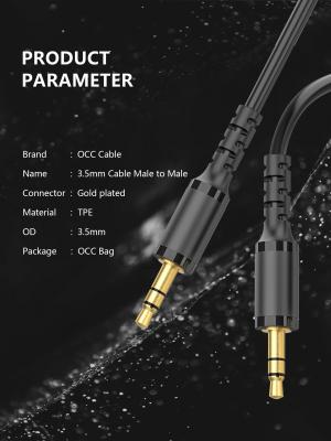 Cina 3.5mm Male To Male Stereo Aux Cord 3ft 1m Tangle Free Compatible With Headphone Phone 2018 in vendita