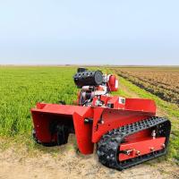 China Multifunctional Remote Control Crawler Lawn Mower 1200mm Width Flail Mower 12HP for sale