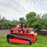 China Multifunctional Remote Control Crawler Lawn Mower 1200mm Width Flail Mower 12HP for sale