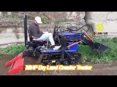 Compacto 35 HP Tractor Crawler Equipamento agrícola com balde de carregador frontal