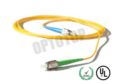 China FC 2.0mm Fiber Optic Patch Cord OS2 2F zip 2mm OFNR FC/UPC - FC/APC  3m  YEL JKT for sale