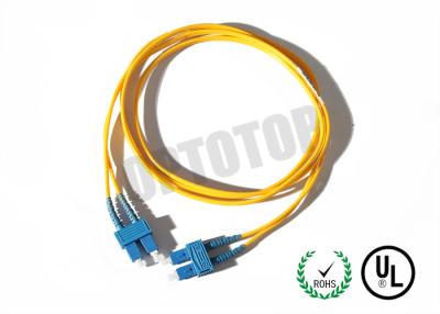 Cina ZIP ottico 3.0mm OFNR CORNING SMF-28 del cavo di toppa del connettore dello Sc 2F ULTRA, rivestimento giallo in vendita