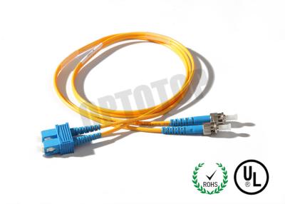 China Duplex 3mm OFNR Single Mode Fiber Optic Patch Cord for sale