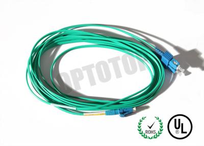 China SM Lc Sc Fiber Patch Cord 2F ZIP 2MM Corning SMF-28 ULTRA , Green Jacket for sale