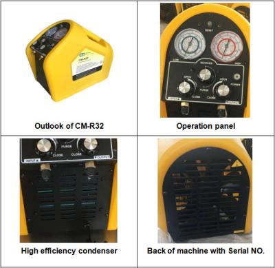 China CM-R32 portable refrigerant recovery machine R32 recovery unit Brushless DC motor auto ac recovery machine for sale
