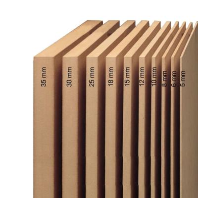 Cina Fornitura diretta 4*8ft 6mm 9mm 12mm 15mm 18mm Raw Mdf Board con spessore 1,5-25mm in vendita