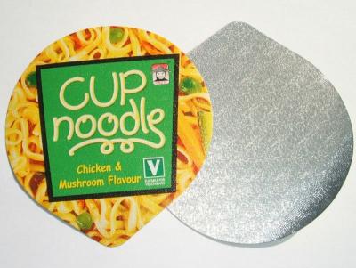 China die cut and embossed aluminum foil lidding for instant noodle cup, instant noodle sealing lids for sale