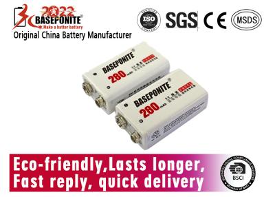 China 9V NIMH Rechargeable Batteries, 280mAh Low Self-Discharge Square Battery for Smoke Alarm/Detector for sale