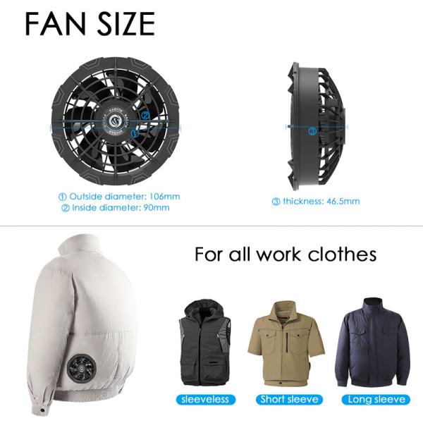 Quality 18V High Speed Mobile Warming Heated Coat Battery Fan Kit For Air Conditioned for sale