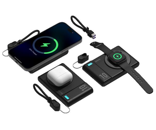 Quality 3W Magnetic iWatch Charging Power Bank 10000mAh Black for sale