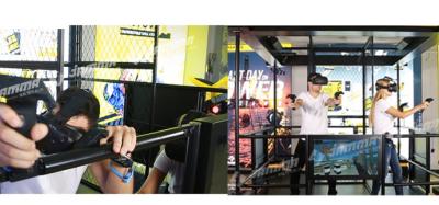 Cina Attrezzatura virtuale gialla nera del parco a tema del simulatore della fucilazione con 2 maniglie in vendita