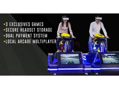Cina Motociclo di realtà virtuale del giocatore di RGB LED quattro, macchina nera del gioco di divertimento di VR in vendita
