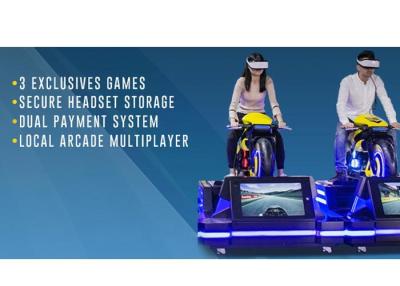 Cina Motociclo di realtà virtuale del giocatore di RGB LED quattro, macchina nera del gioco di divertimento di VR in vendita