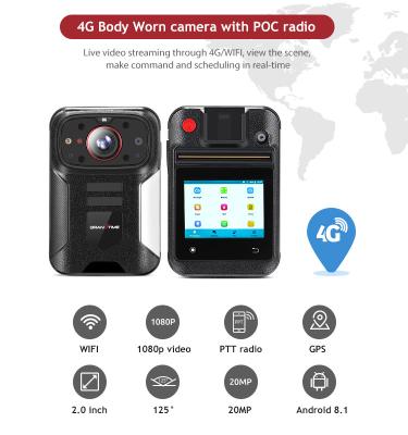 中国 3G 4G GPSの法の執行のレコーダーWIFIボディすり切れたカメラHD 1080Pのビデオ保証カムIRの夜間視界身につけられる小型Camco 販売のため