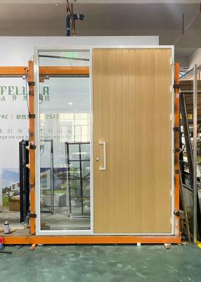 China Australian Standard Compliant Aluminum Entry Door with Left Fixed Glass Panel for Natural Light & Privacy for sale