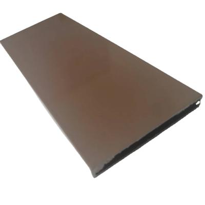 China High Glossy Brown Powder Coated Aluminium Extrusions 0.8mm Thickness for sale