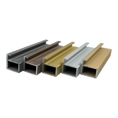 China Minimalistische glazen deur aluminium wijnkast boekenkast schuifdeur rand Extrusie Aluminium raam deur profielen for sale