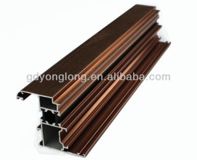 China 6063 T Shaped Wooden Grain Aluminium Profile Solar And Bronze Aluminium Profile for sale