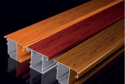 China Standard 6063 T5 Different Kinds Of Grain Wood Aluminum Profile For Door And Window for sale
