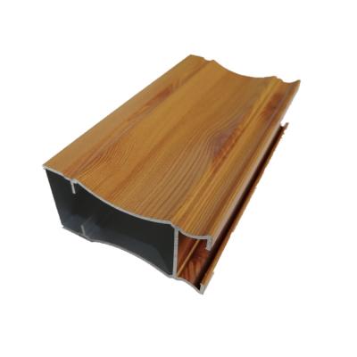 China 6063 Aluminium Glass Door Profiles, Customized Wood Grain Finish Aluminum Profile Smooth Surface Decoration for sale