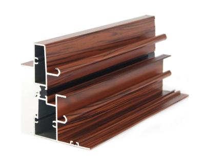 China T Shape Wooden Grain 6063 Aluminum Profile For Aluminium Window Frame Parts for sale