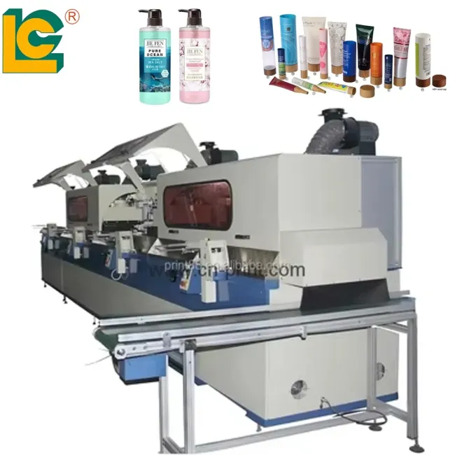 LC Fully Automatic 3-Color Cylindrical UV Screen Printing Machine High Precision Registration