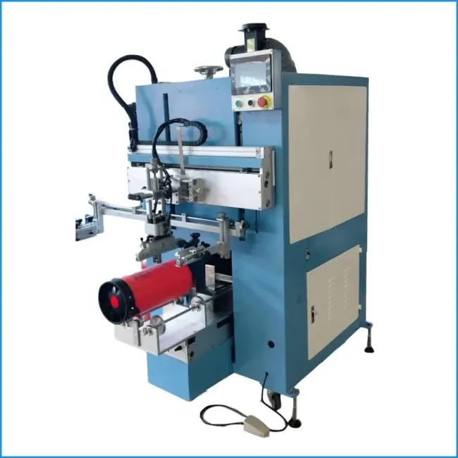 Automatic Fire Extinguisher UV Screen Printing Machine with LED UV Drying System
