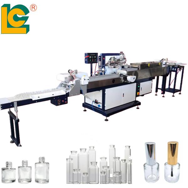 Quality Fully automatic screen printing machine suitable for nail polish bottles, ampoules, and glass tubes for sale