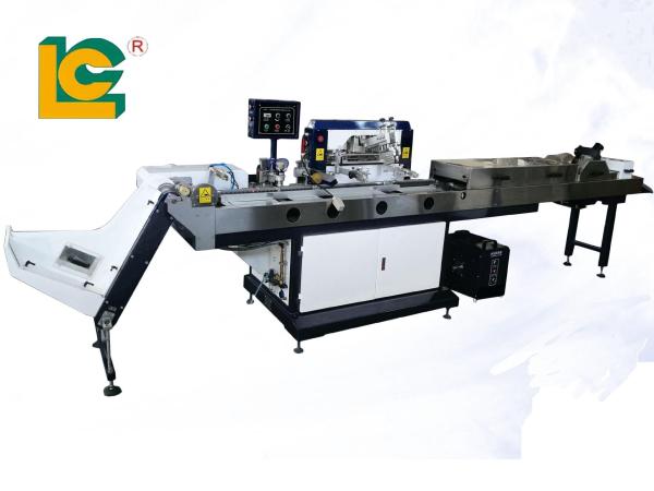 Quality Fully automatic makeup pen UV hot air dual screen printing machine for sale