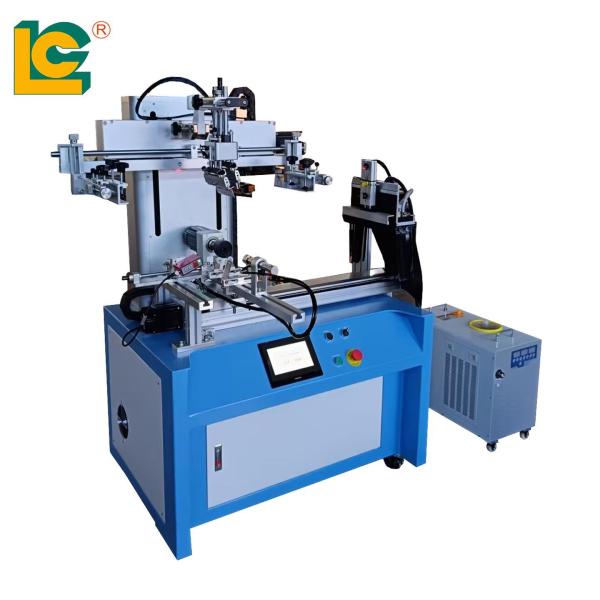 Quality Servo Control bottle cup screen printing machine with LED UV system for sale