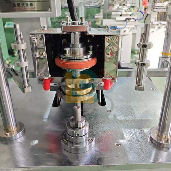 Quality Irregularly shaped bottle cap container edge profiling hot stamping machine for sale