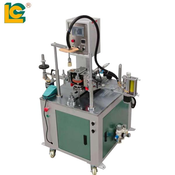 Quality Irregularly shaped bottle cap container edge profiling hot stamping machine for sale