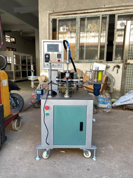 Quality Irregularly shaped bottle cap container edge profiling hot stamping machine for sale