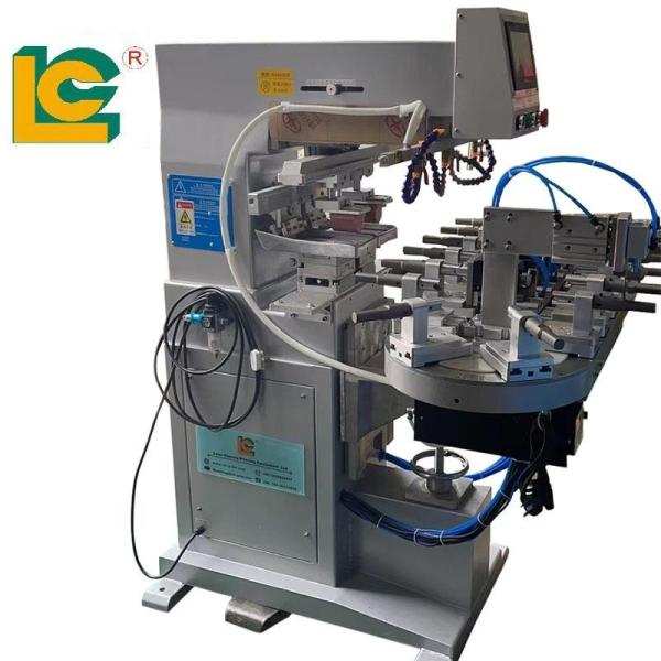 Quality 2-color open ink well pad printing machine with conveyor with rotary system for sale