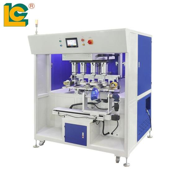 Quality Ironing four color servo rotary shuttle pad printing machine for sale
