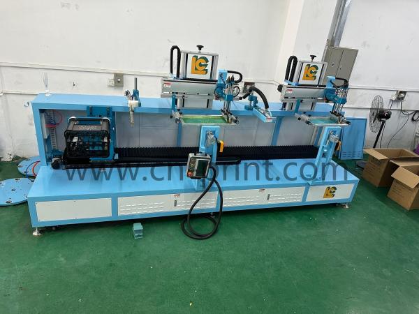 Quality Servo rotary two colors plastic crate box screen printing machine with LED UV for sale