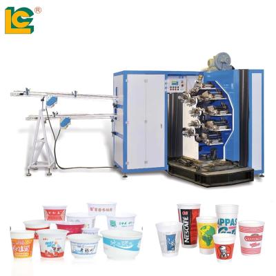 China Automatic 5 Color Bubble Tea Cup Printing Machine High Speed Offset for Custom Logo Plastic Paper Cups for sale