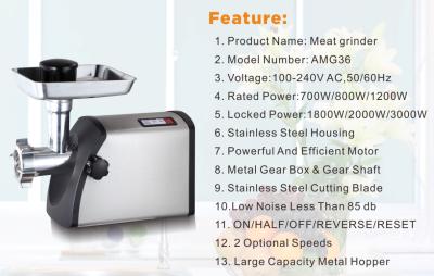 China Convenient and practical multi-function home electric stainless steel meat grinder Mincer for sale
