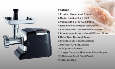 China Powerful Electric Meat grinder with stainless steel gear and gear box meat grinder hopper for sale