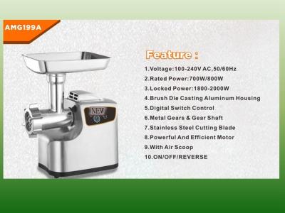 China Optional Digital Meat Grinder/meat mincer with air scoop/electric meat grinder GK-AMG199A for sale