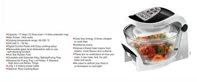 China New generation Multifunctional of Rotary fat and oil free AIR FRYER/Halogen oven GK-MT-A20 for sale