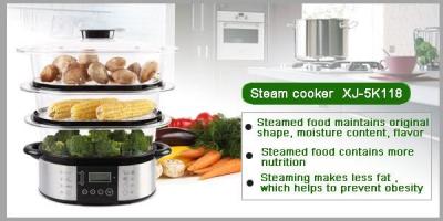 China High Power Auto off 7 programmes External water 11L Digital Stainless Steel Steam Cooker XJ-92214/III for sale