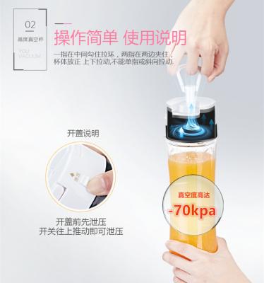 China SANS Unique Portable bottle stores vacuum by Hand 0.6L Keep  food and liquid longer fresh GK-PB01 for sale