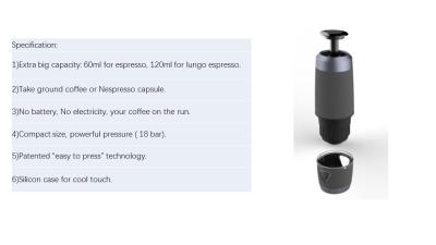 China NEW Generation Minipresso / WACACO / GR07 / E-Cafe Portable Coffee Maker EC-002 for sale