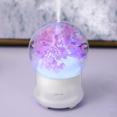 China Real Flower ultrasonic essential oil humidifier aromatherapy diffuser with usb GK-FL01 for sale