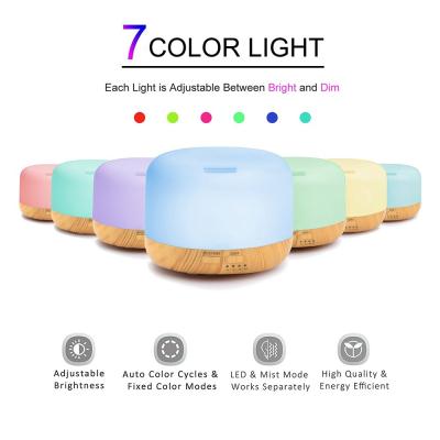 China 7 Color Changing LED Light Aromatherapy Essential Oil Diffuser 300ml air ultrasonic humidifier Wood Grain Y3102 for sale