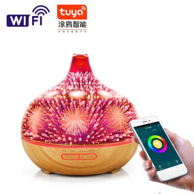 China 7 Color Changing LED Light Aromatherapy Essential Oil Diffuser air ultrasonic humidifier Light Wood color GK-YX-3D-005 for sale