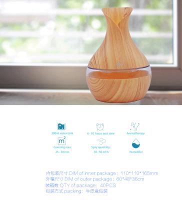 China 7 Color Changing LED Light Aromatherapy Essential Oil Diffuser air ultrasonic humidifier Light Wood color GK-YX-066 for sale